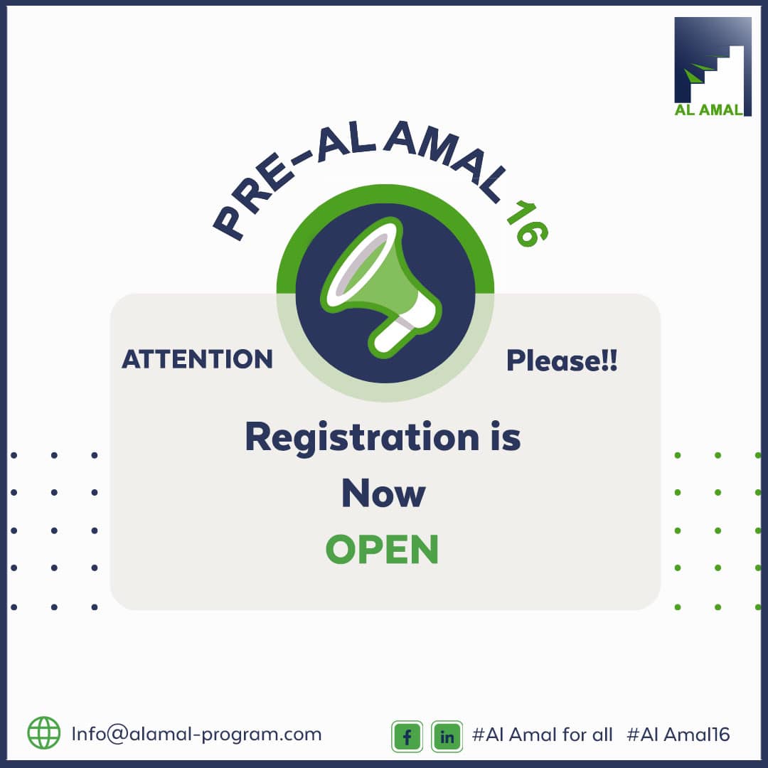 Registration is Now Open! - Al AMAL Program