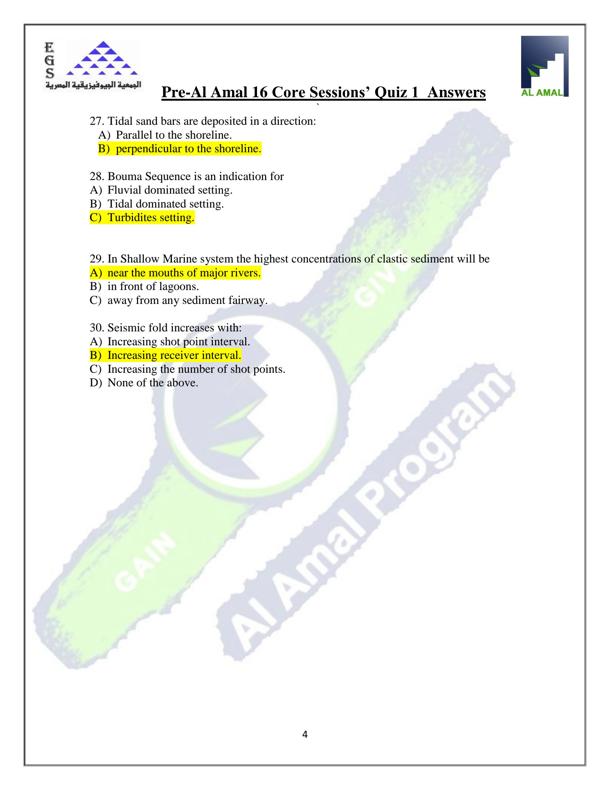 Download Now: Comprehensive Answers to the Pre-Al Amal 16 Core Sessions' Quiz 1 - Al AMAL Program
