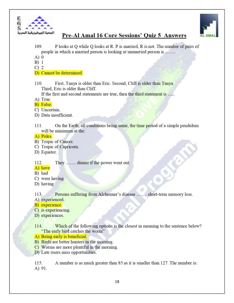 Download Now: Comprehensive Answers to the Pre-Al Amal 16 Core Sessions’ Quiz 5 (Final ...